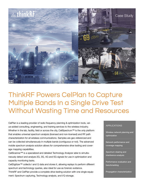 Capture Multiple Bands In a Single Drive Test with thinkRF